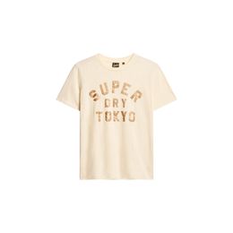 Superdry & Co T-Shirt Damen Gr&ouml;&szlig;e XS hellbeige / gold