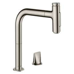 Hansgrohe Metris Select M71 2-Loch Einhebel-Küchenmischer 200, Ausziehbrause, 2jet