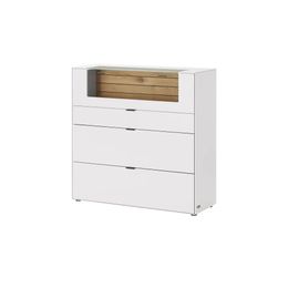 Jette Home Highboard Como weiß Maße (cm): B: 122 H: 122 T: 46.0 » Möbel Kraft