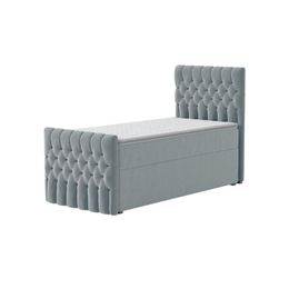 M&ouml;bel Kraft Boxbett mit Bettkasten und Fu&szlig;teil grau Ma&szlig;e (cm): B: 90 H: 125 &raquo; M&ouml;bel Kraft