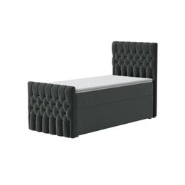 M&ouml;bel Kraft Boxbett mit Bettkasten und Fu&szlig;teil grau Ma&szlig;e (cm): B: 100 H: 125 &raquo; M&ouml;bel Kraft