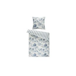 CS Schmal como Satin Wende-Bettw&auml;sche Toile blau Ma&szlig;e (cm): B: 155 &raquo; M&ouml;bel Kraft