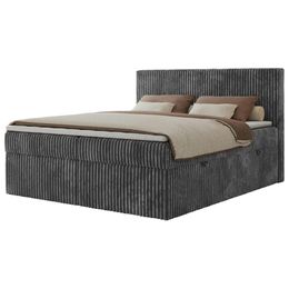 M&ouml;bel Kraft Boxbett mit Bettkasten grau Ma&szlig;e (cm): B: 144 H: 119 &raquo; M&ouml;bel Kraft