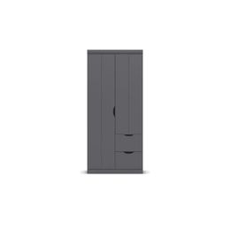 M&ouml;bel Kraft Kleiderschrank mit Schubladen grau Ma&szlig;e (cm): B: 91 H: 203 &raquo; M&ouml;bel Kraft