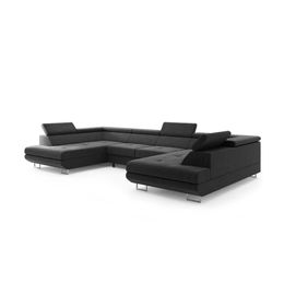 Wohnlandschaft mit Schlaffunktion Memphis schwarz Ma&szlig;e (cm): B: 342 H: 55 Sofas > Sofas nach Material > Stoffsofas &raquo; Sofa DE