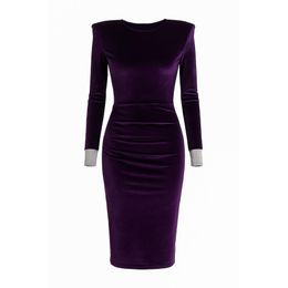 WOMAN VISION Kleid Damen Größe 40 lila / silber Winterkleid