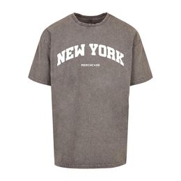 Merchcode T-Shirt 'New York Wording' Herren Größe XXL grey denim / weiß