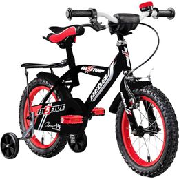 Hi5 Rebel 14 Zoll Kinderfahrrad Fahrrad mit Stützrädern Kinderräder 3,5 Jahre Mädchenfahrrad Jungenfahrrad schwarz/rot