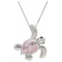 Kette mit Anh&auml;nger Firetti "Schmuck Geschenk Silber 925 Halsschmuck Halskette Schildkr&ouml;te", rosa (silber, 925, rosa), Halsketten, Damen, Silber 925 (Sterlingsilber), L: 45 B: 1mm, mit Perlmutt, B:1mm