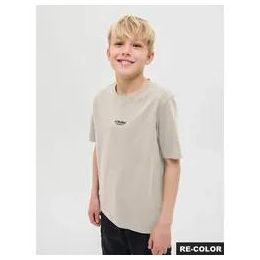 Jack & Jones T-Shirt JACK & JONES JUNIOR "JJESOHO TEE SS CREW NECK NOOS JNR", Jungen, Gr. 152, gelb (moonbeam), Single Jersey, Obermaterial: 100% Baumwolle, bedruckt, regular fit normal, Rundhals, Shirts T-Shirt