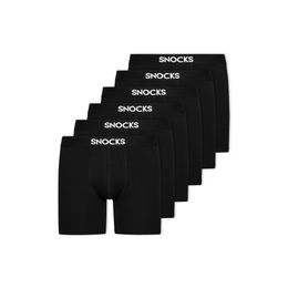 SNOCKS Lange Boxershorts 'SNOCKS' Herren Gr&ouml;&szlig;e S schwarz / wei&szlig;