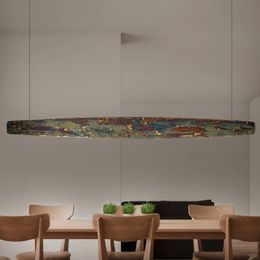 Quitani LED-H&auml;ngelampe Persida, 148 cm, Schlagmetall, gold