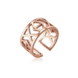 Fingerring Elli "Ikat-Muster 925 Sterling Silber", rosa (rosegold), Fingerringe, Damen, Resizable, ohne Stein, Silber 925 (Sterlingsilber), 10mm, Fingerring