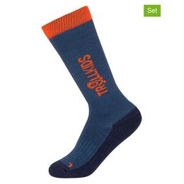 Trollkids 2er-Set: Ski-/ Snowboardsocken "Kids Ski" in Dunkelblau - 42% | Größe 27-30 | Kinder-outdoor-waesche