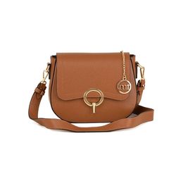 Mia Tomazzi Leder-Umhängetasche "Carracci" in Hellbraun - (B)23 x (H)18 x (T)7,5 cm - 71% | Damen-taschen