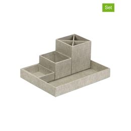 BIGsoBox 4tlg. Set: Desktop-Organizer "Lena" in Beige - 48% | Buero-schulbedarf