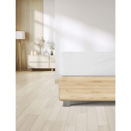 Spannbettlaken Irisette "Erba 30", weiß, B:180cm L:200cm, Tencel, Obermaterial: 48% Baumwolle, 48% Lyocell, 4% Elasthan, Bettlaken, glatt