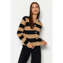Trendyol Cardigan in Camel/ Schwarz - 47% | Gr&ouml;&szlig;e XS | Damen-pullover-cardigans
