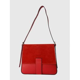 Victor & Hugo Paris Leder-Umhängetasche "Nova" in Rot - (B)28 x (H)23 x (T)8 cm - 76% | Damen-taschen