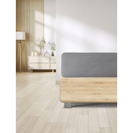 Spannbettlaken Irisette "Erba 30", silberfarben, B:180cm L:200cm, Tencel, Obermaterial: 48% Baumwolle, 48% Lyocell, 4% Elasthan, Bettlaken, glatt