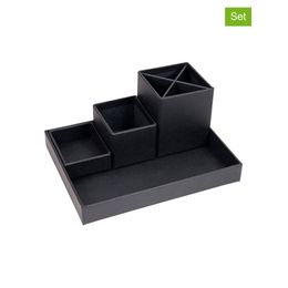 BIGsoBox 4tlg. Set: Desktop-Organizer "Lena" in Anthrazit - 51% | Buero-schulbedarf