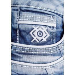Cipo & Baxx Bermudas CIPO & BAXX, Herren, Gr. 30, N-Gr, blau, Denim/Jeans, Obermaterial: 98% Baumwolle, 2% Elasthan, Abriebeffekte, schmal, Hosen, in Denim und mit markanten Taschen
