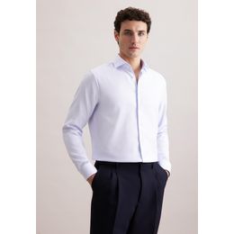 Businesshemd Seidensticker "Regular", Herren, Gr. XXL46, normale &Auml;rmell&auml;ngen, blau, 100% Baumwolle, kariert, regular fit, 2-Knopf-Manschette, Hemden, Regular 1/1 Kentkragen Karo