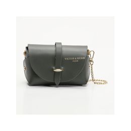 Victor & Hugo Paris Leder-Umhängetasche "Zephyr" in Dunkelgrün - (B)16 x (H)10 x (T)9 cm - 69% | Damen-taschen