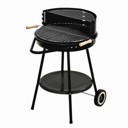 Landmann Holzkohlegrill, Schwarz, Metall, 81x68x64.5 cm, Windschutz, mit Rollen, Grillrost h&ouml;henverstellbar, Grills & Outdoor-K&uuml;chen, Holzkohlegrills