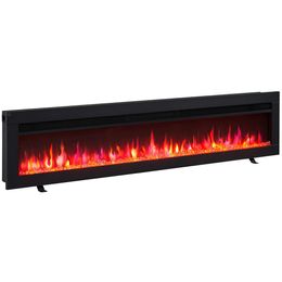 Elektrokamin Balderia Agnes 60\, Schwarz, Metall, 152x33x11 cm, Fernbedienung, Flammeneffekt separat schaltbar, &Uuml;berhitzungsschutz, Thermostat, Freizeit, Heizen & K&uuml;hlen, Elektrokamine