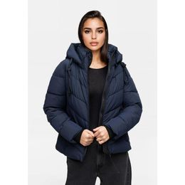 Winterjacke Marikoo "Sahnemausii", Damen, Gr. L, blau (navy), Obermaterial: 100% Polyester; Futter: 100% Polyester; Wattierung: 100% Polyester; Ärmelfutter: 100% Polyester, Jacken, mit abnehmbarer Kapuze und hohem Kragen