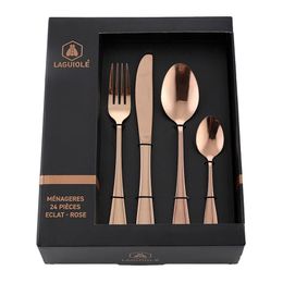 Laguiole 24tlg. Besteck-Set ''Eclat'' in Ros&eacute;gold - 38% | Gedeckter-tisch