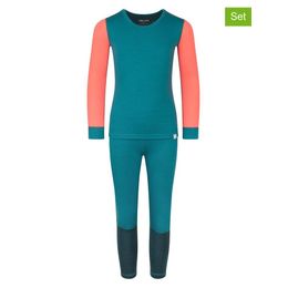 Trollkids 2tlg. Funktionswäscheset "Merino" in Türkis - 42% | Größe 128 | Kinder-outdoor-waesche