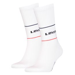 Levi's Socken LEVI'S "LEVIS SHORT CUT LOGO SPORT 2P", Herren, Gr. 39-42, weiß (iconic), Baumwollmischung, unifarben, normal, Socken, mit breitem Logobund