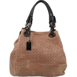 Florence Bags Leder-Henkeltasche "Free" in Taupe - (B)31 x (H)29 x (T)32 cm - 76% | Damen-taschen