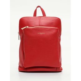 Victor & Hugo Paris Leder-Rucksack "Melania" in Rot - (B)24 x (H)27 x (T)9 cm - 73% | Damen-taschen