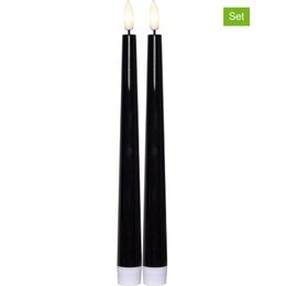 STAR TRADING 2er-Set: LED-Kerzen "Flamme Candy" in Schwarz - (H)26 cm - 12% | Kerzen-vasen