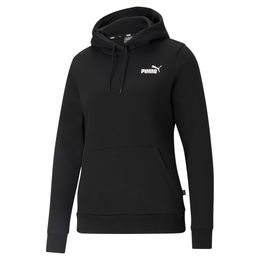 Kapuzensweatshirt Puma "ESS SMALL LOGO HOODIE FL", Damen, Gr. XS, schwarz (Puma schwarz), Fleece, Obermaterial: 66% Baumwolle, 34% Polyester, unifarben, regular fit normal, Sweatshirts