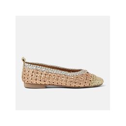 Lazamani Leder-Ballerinas in Gold - 52% | Größe 38 | Damen-ballerinas