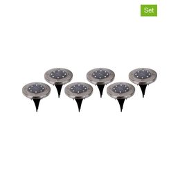 Näve näve 6er-Set: LED-Solar-Gartenstecker "Kian" in Silber - (H)14 cm - 32% | Aussenbeleuchtung