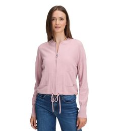 BETTY & CO Strickjacke BETTY & CO "Damen Strick-Cardigan mit Reißverschluss", Damen, Gr. 36, rosa (rose melange), Strick, Obermaterial: 50% Viskose, 27% Polyamid, 23% Polyester., lässig geschnitten normal, Strickjacken, Struktur