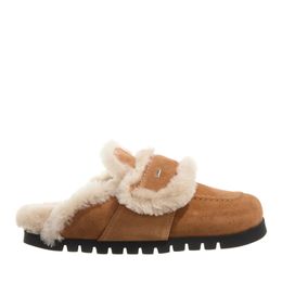 NUBIKK Slipper & Pantoletten - Teddy Fur Studs (L) - Gr. 38 (EU) - in Braun - f&uuml;r Damen