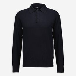 Schwarzes gestricktes Poloshirt