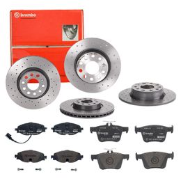 Brembo Bremsensatz-Vorn und hinten SG00000EBM Bremsensatz, Scheibenbremse vorne rechts links Gelocht 312mm f&uuml;r SKODA VW (SVW) SEAT (FAW) JETTA AUDI MG