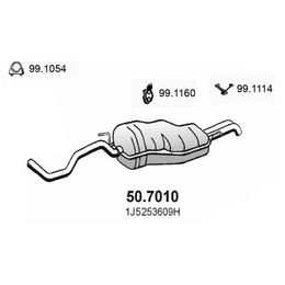 Asso Endschalld&auml;mpfer f&uuml;r SKODA VW SEAT AUDI 1J5253609AF 1J5253609H JZW253609R 50.7010