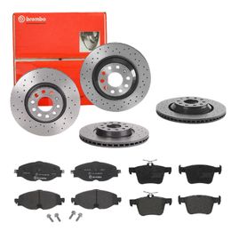 Brembo Bremsensatz-Vorn und hinten SG00000E7M Bremsensatz, Scheibenbremse vorne rechts links Gelocht/innenbel. 310mm f&uuml;r SKODA VW (SVW) SEAT (FAW) AUD