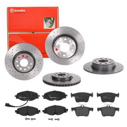 Brembo Bremsensatz-Vorn und hinten SG00000E9K Bremsensatz, Scheibenbremse vorne rechts links Gelocht 312mm f&uuml;r SKODA VW (SVW) SEAT (FAW) JETTA AUDI MG
