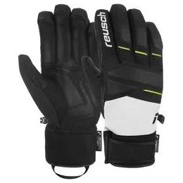 Skihandschuhe Reusch "Thunder R-TEX XT", Damen, Gr. 10.5, grau (schwarz, grau), 80% Polyester, 14% Ziegenleder, 3% Polyurethan, 3% Elasthan, unifarben, Handschuhe, mit wasser- und winddichter Membran