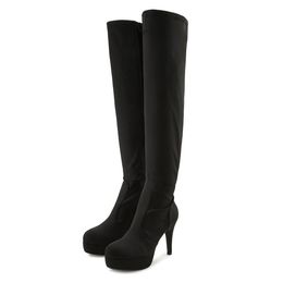 LASCANA Belle Affaire Overkneestiefel 'High-Heel-Stiefellette mit Plateau,' schwarz Gr. 41 für Damen