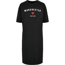Merchcode Kleid 'Manchester' Damen Gr&ouml;&szlig;e 42 feuerrot / schwarz / wei&szlig; Winterkleid